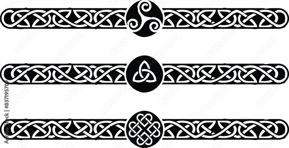 Celtic Knot Border - Spiral, Triquetra, Knot Stock Vector | Adobe Stock