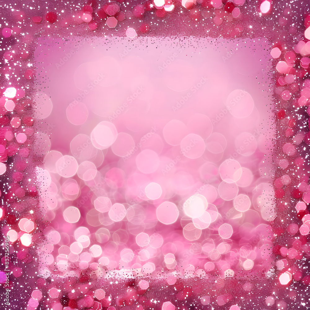 Pink glitter girl princess party birthday background or border design ...
