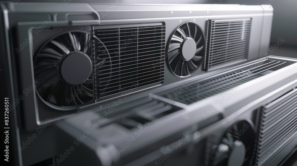 Modern air conditioner design vents flat design top view, futuristic ...