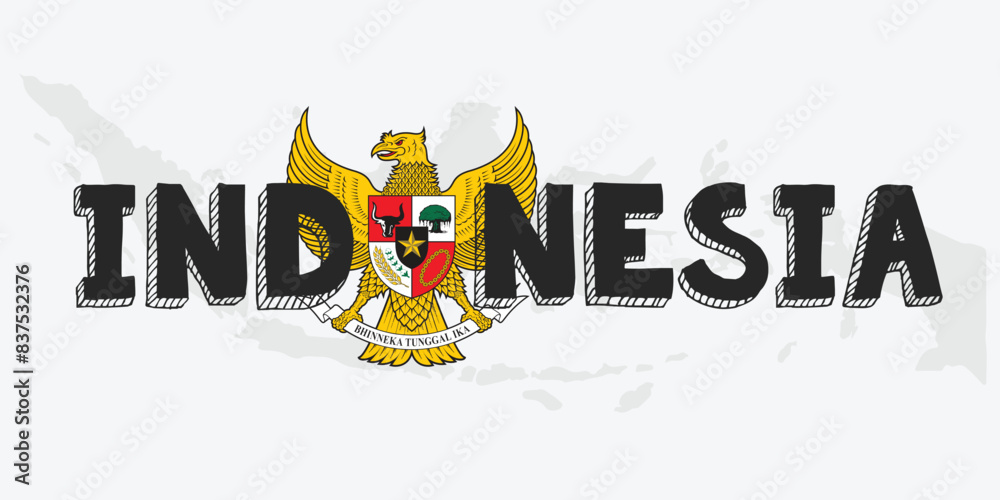 Indonesian Garuda text effect, editable font, typography, modern text ...
