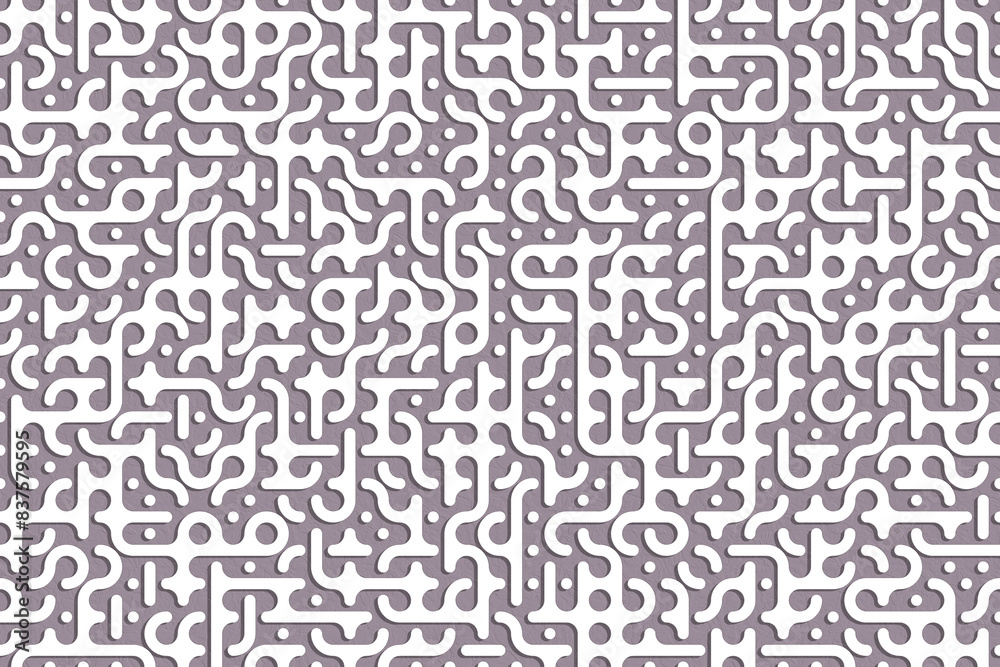 Seamless Truchet pattern with maze like volumetric shapes. Modern ...