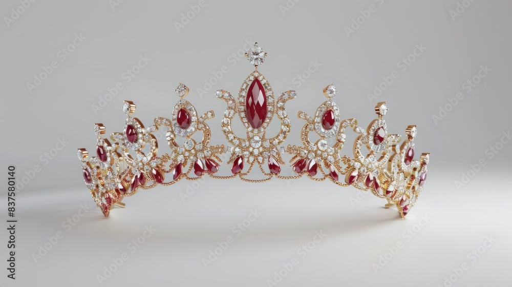 Elegant and beautiful princess crown on transparent white background ...