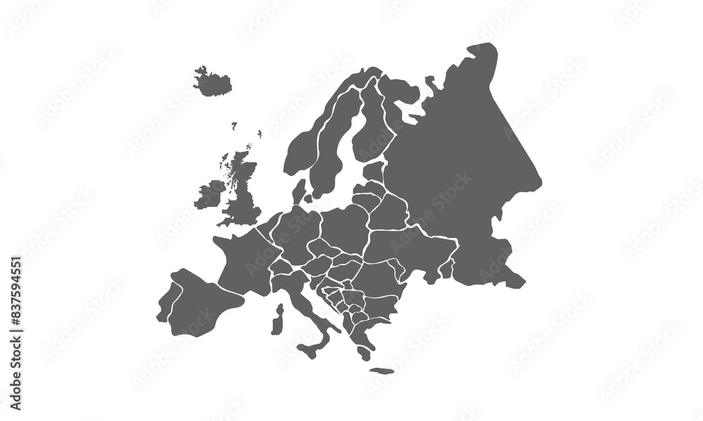 Europe map isolated on white background. for website layouts, reports ...