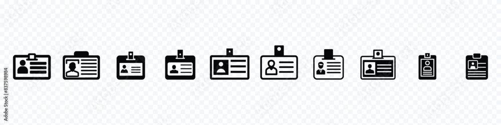 Id card icon. Id card badge icon. Identification card, Outline ID card ...