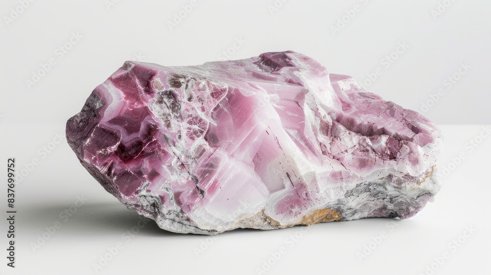 Poudretteite stone, photographed in the studio on a white background ...