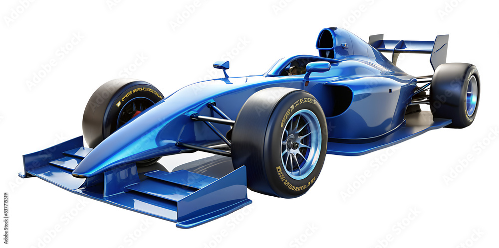 Blue formula one race car with yellow tires png isolated on transparent ...