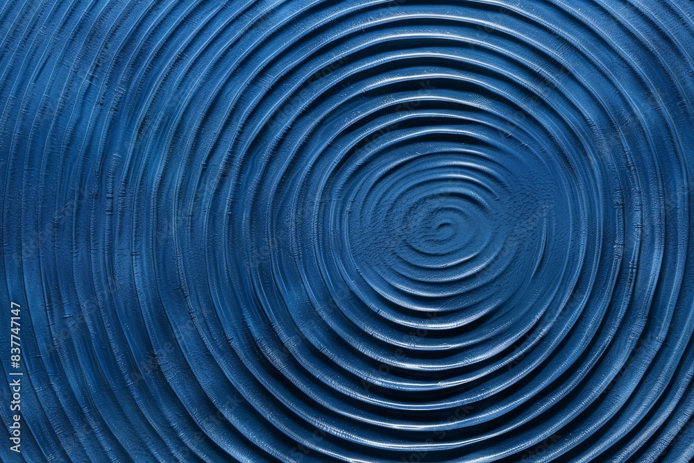 Abstract blue concentric lines creating circular ripple pattern ...