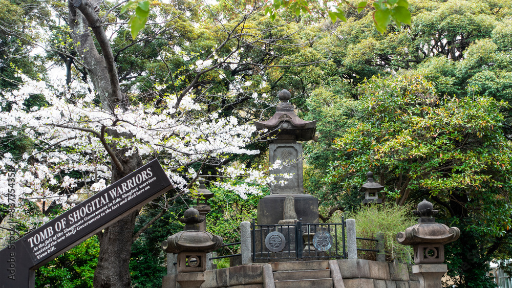 Tokyo, Japan APRIL 2024: Tomb of Shogitai Warriors at Ueno Park in ...