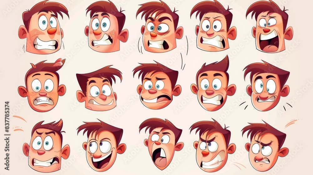 The smile emoticon is a retro comic face style emotion with a vintage ...