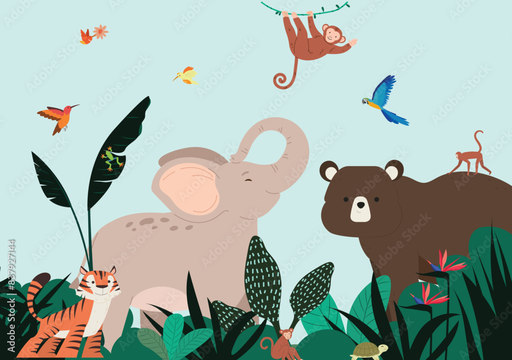 Typical animals from Cambodia, Thailand and Southeast Asia. Asian ...