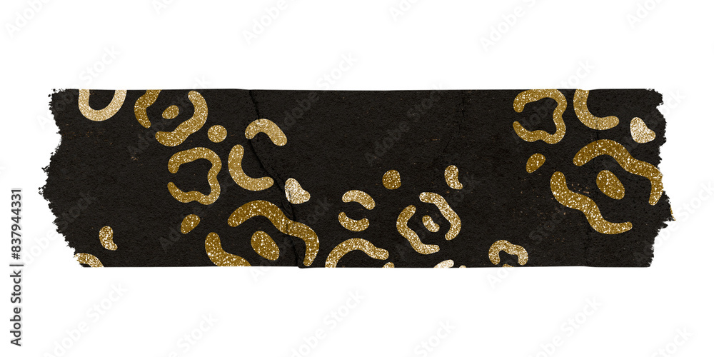 Aesthetic washi tape png clipart, leopard animal print pattern Stock ...