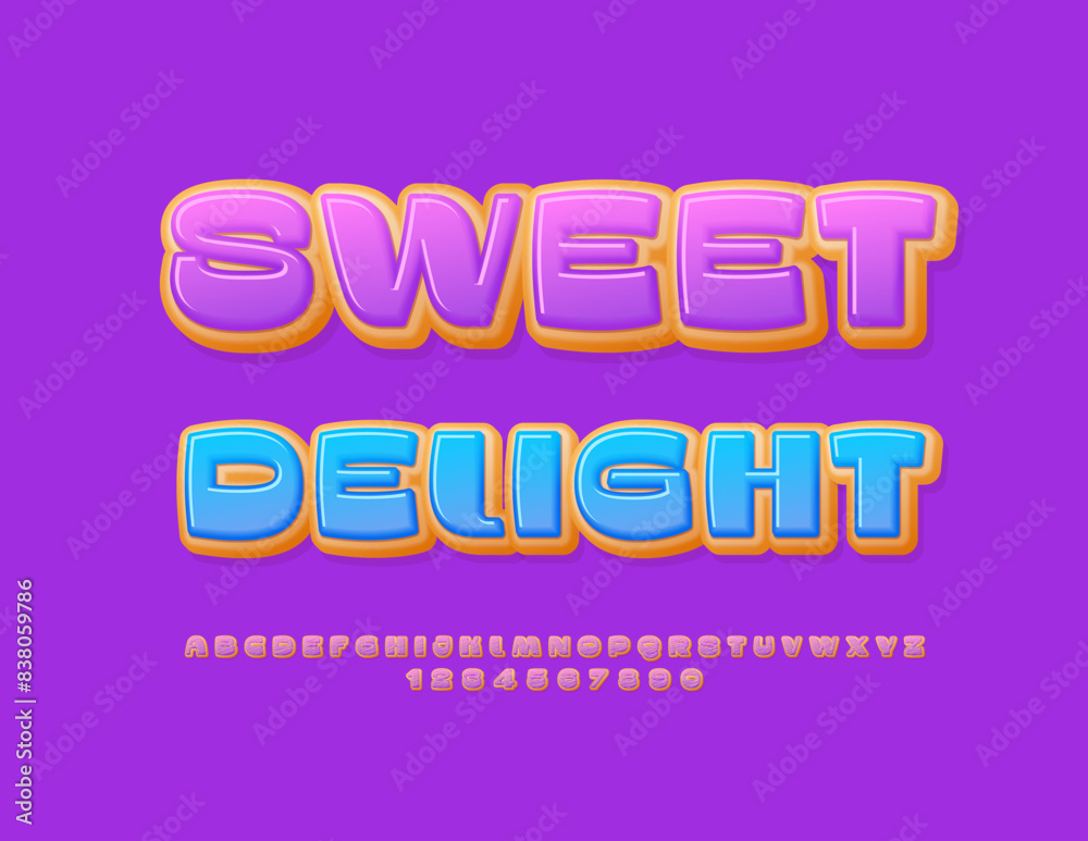Vector advertising poster Festive Sweets. Sweet Cake Font. Artistic ...