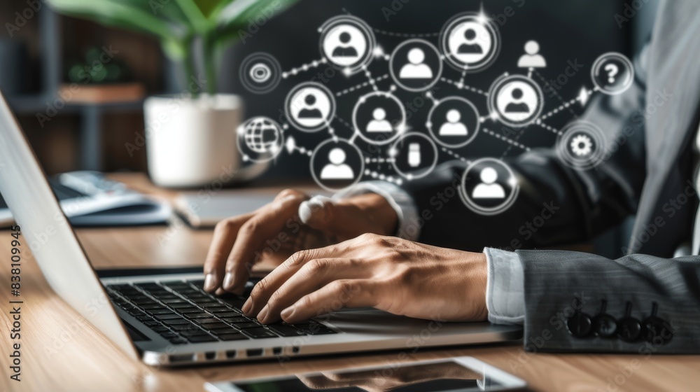 Organization chart with hierarchy and flowchart of teams and employees ...