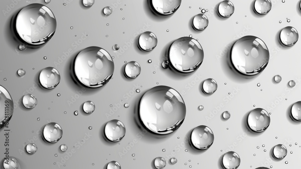 For decoration and covering, modern realistic isolated water on glass ...