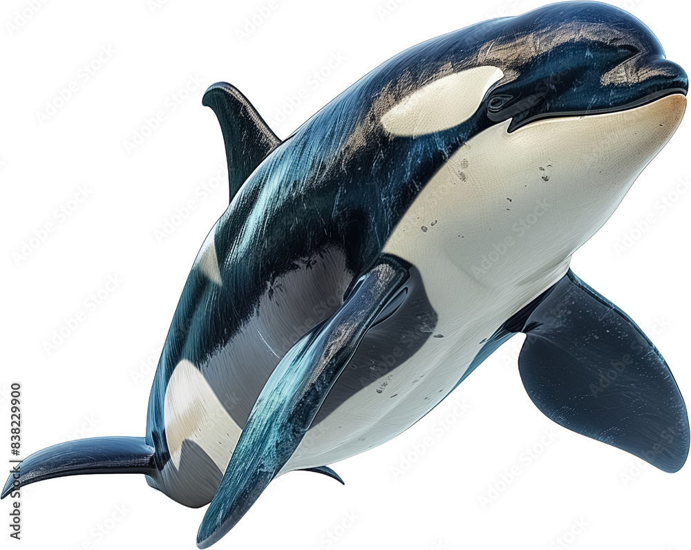Dolphin Orca Killer Whale isolated on transparent background, blue ...
