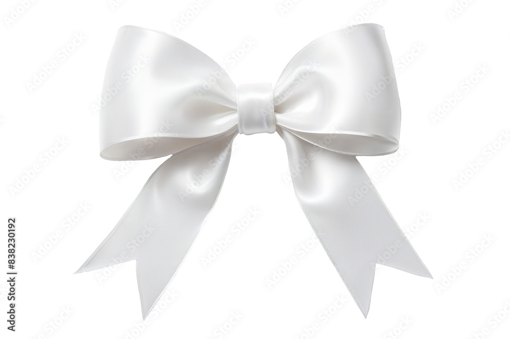 white ribbon bows on a transparent background Stock Photo | Adobe Stock