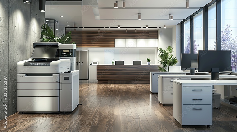 office format photocopier in the modern office. multifunction laser ...