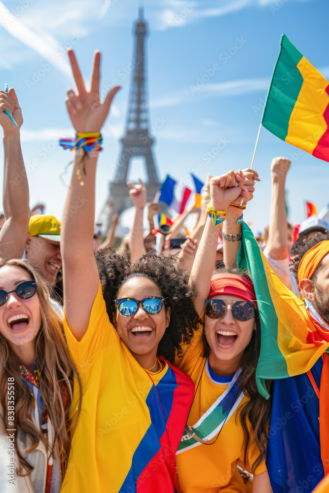 International fans from different countries celebrate the 2024 Olympic ...