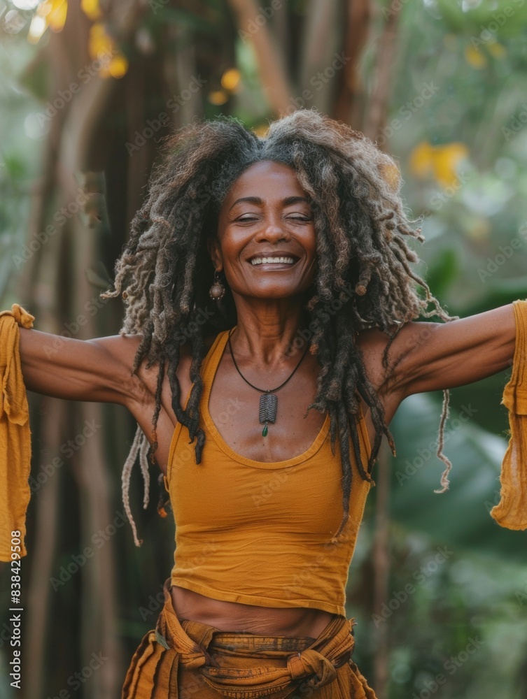Celebrating World Environment Day: Joyful Black Woman in Eco-Friendly ...
