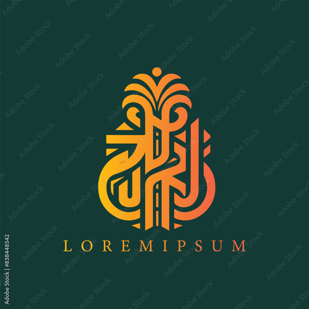 Arabic monogram logo Stock Vector | Adobe Stock