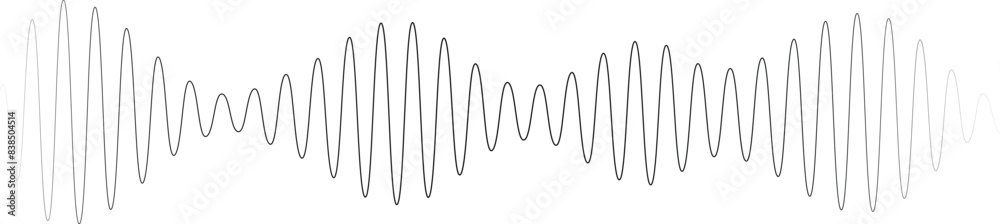 Set of radio Wave icon. Monochrome simple sound wave on transparent ...