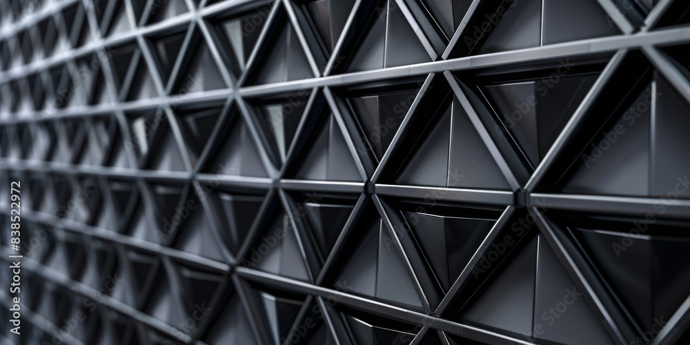 Minimalistic composition: Metal grid structure with triangular ...