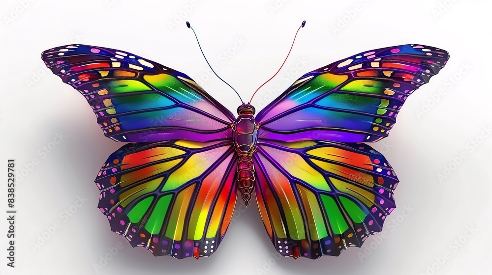 Purple Emperor Butterfly featuring a striking rainbow design on its ...