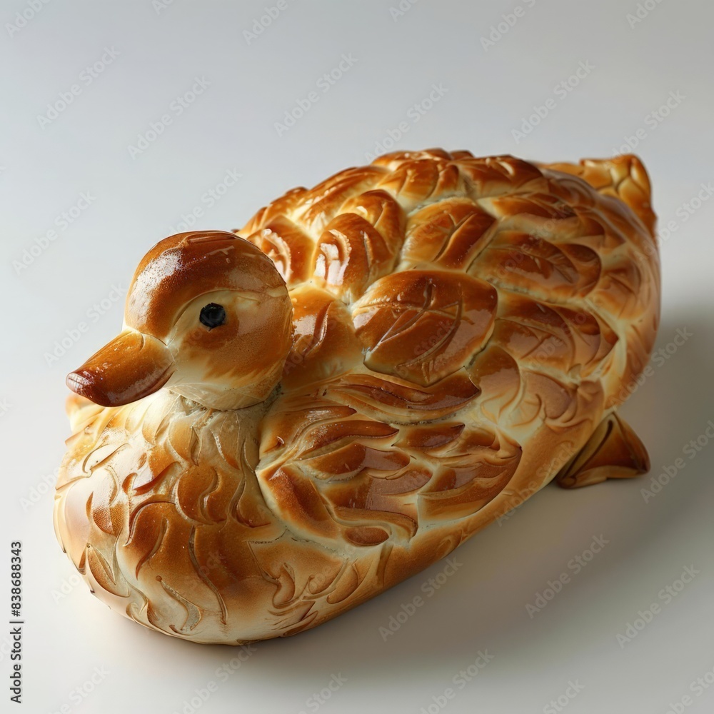 Stock-Illustration „Duck Bread A round, plump loaf shaped like a duck ...