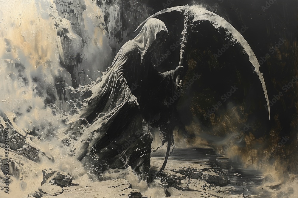 The Grim Reaper: a personification of mortality, this spectral being ...