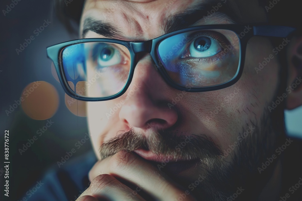 Person making an important decision with absolute certainty, close up ...