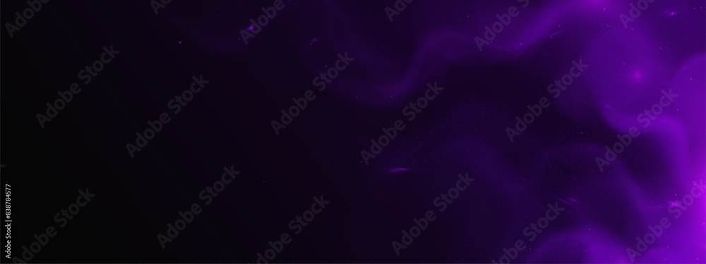 Dark background with purple smoke cloud and bright flying sparks ...