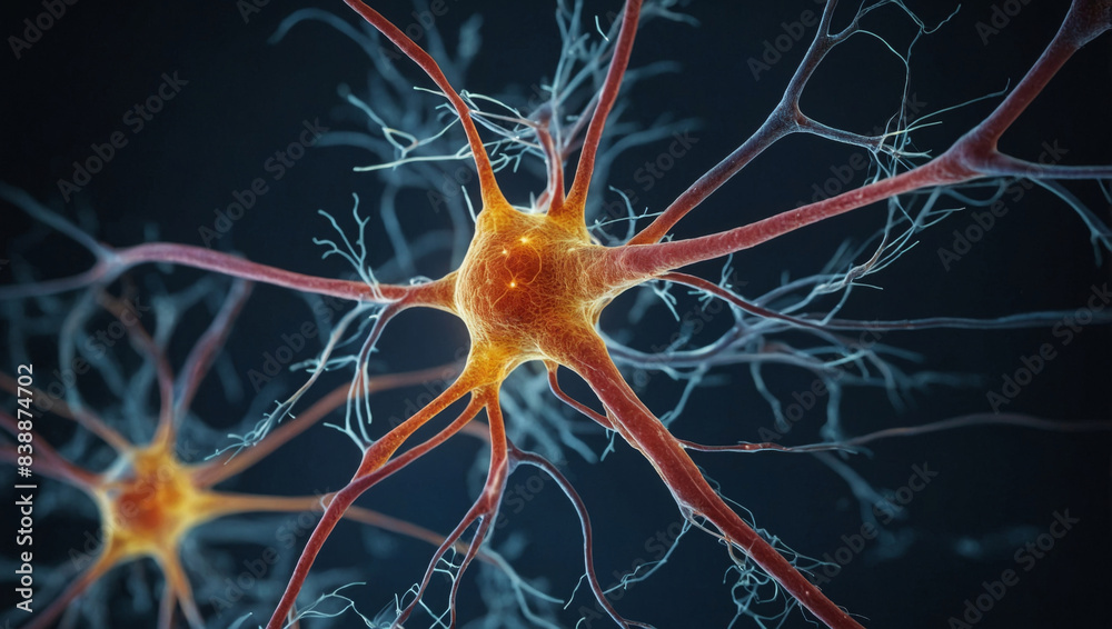 Nerve firing a signal through axon nerve communication Stock Photo ...