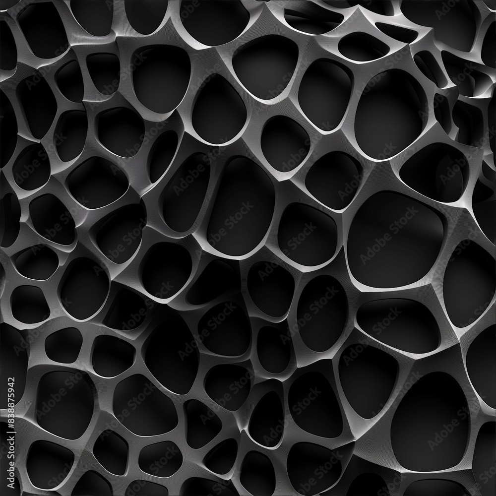 Abstract Porous Black Shapes From a 3D Printer. Scientific and academic ...