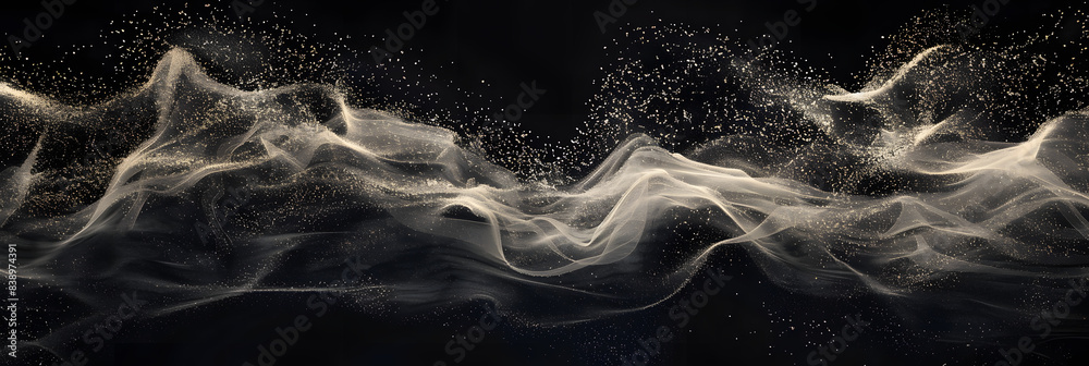 Sand dust powder splash. Flowing grit speckles and particles wavy ...