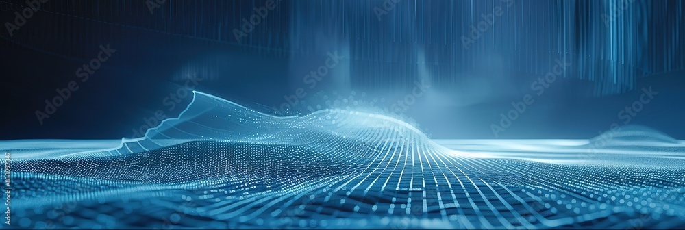 Line-Based Visualization: Dark Blue Background, Complex Light ...