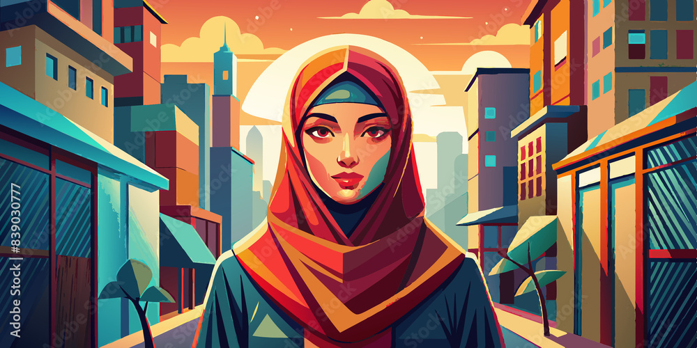 A distinguished figure in traditional Middle Eastern attire stands in ...