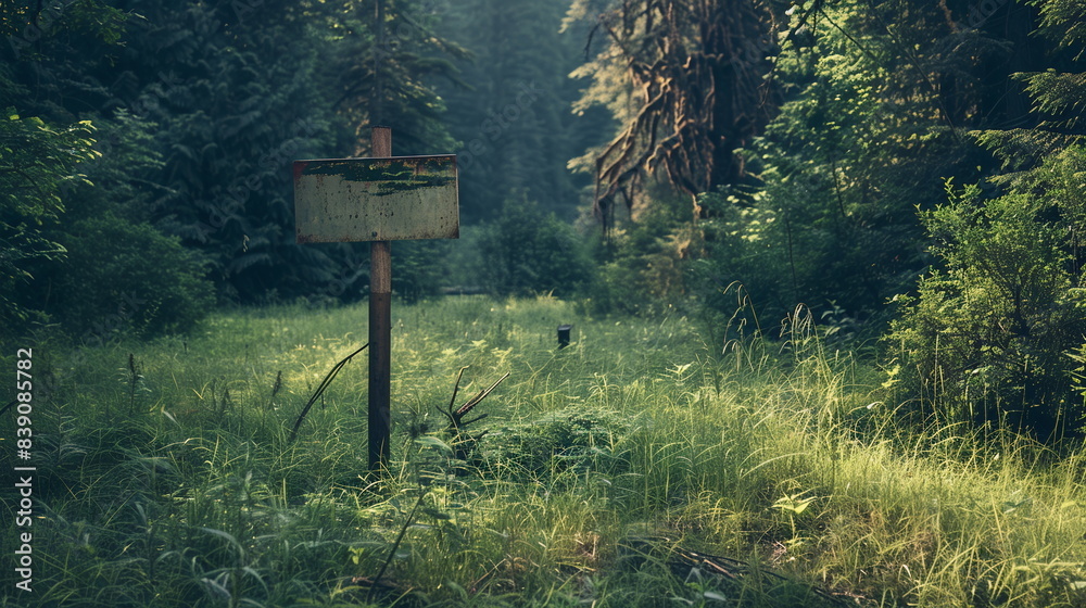 Foto de Stock A protected area sign marking the boundary of a national ...