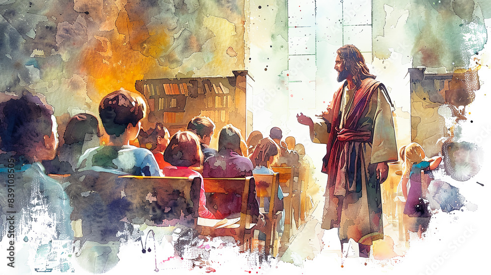 Digital watercolor painting of Jesus Watercolor painting, Jesus ...