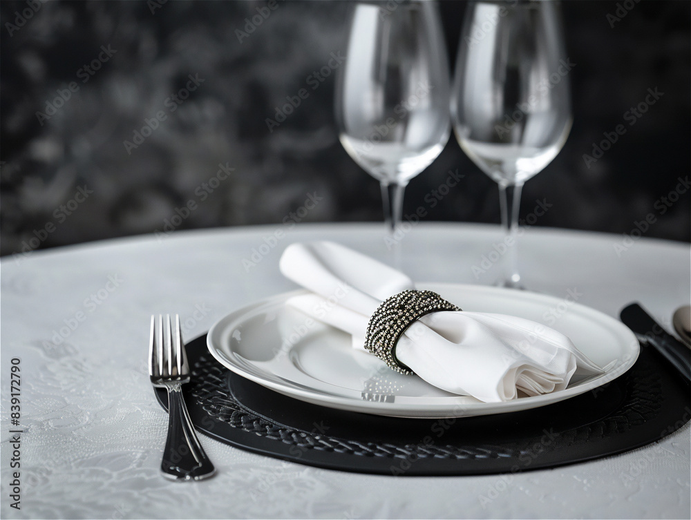 fine dining table setting of luxury fancy restaurant menu mockup for ...