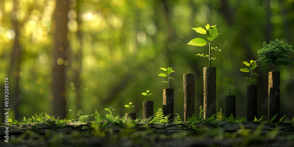 tree graph chart and nature's growth and renewal symbolic for business ...