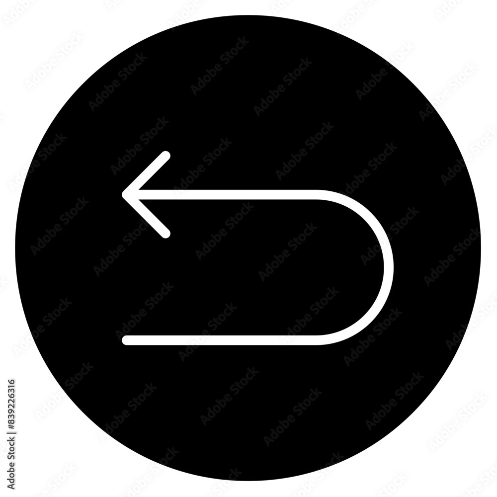 Vector Icon turn back, left, arrow, sign, side Stock Vector | Adobe Stock