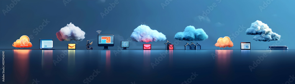 Cloud Computing Service Models with SaaS, PaaS, and IaaS Icons as ...