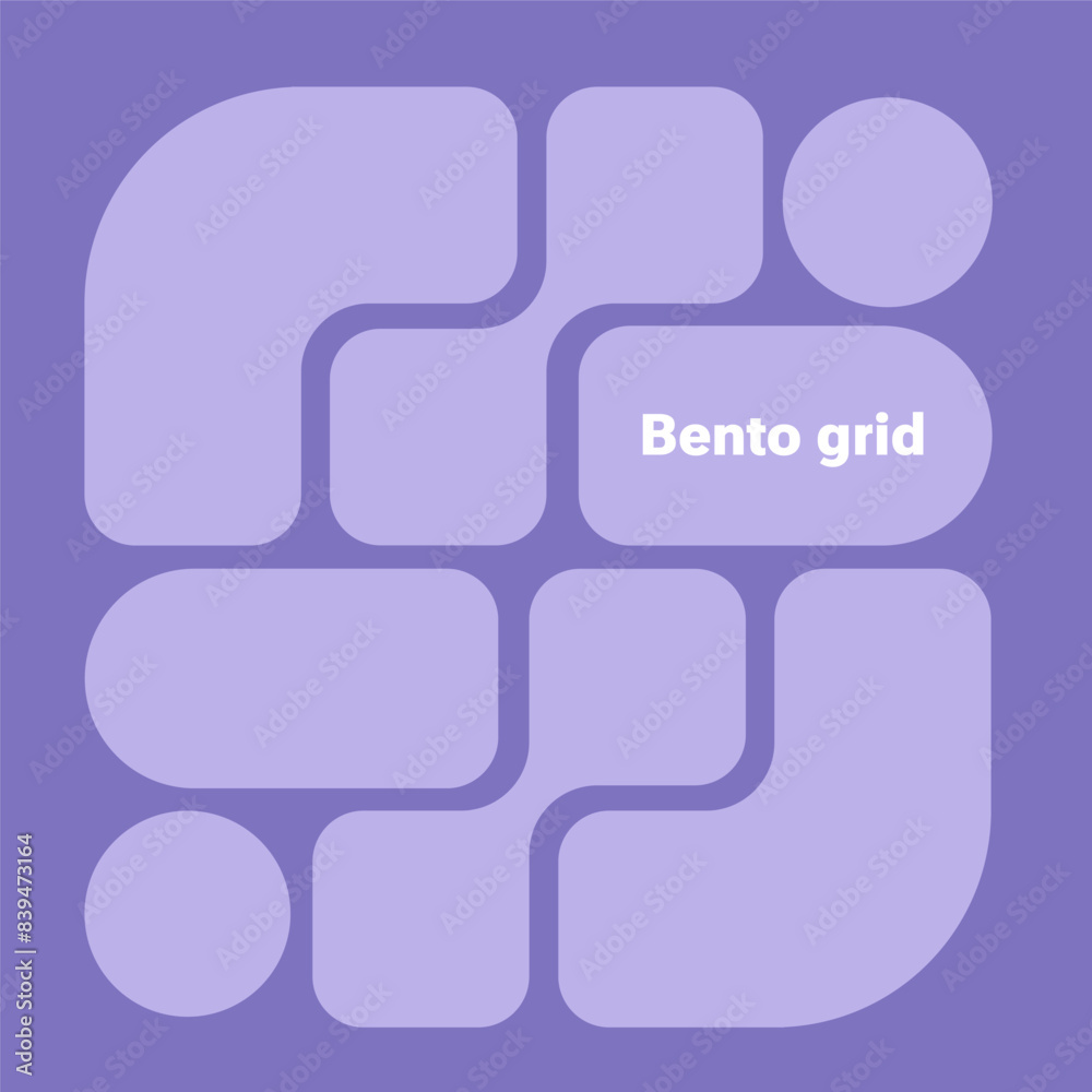 Vector de Stock Bento grid web layout with y2k and brutal shapes. Morph ...