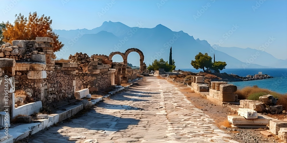 Exploring an ancient Greek city. Concept Ancient History, Archaeology ...