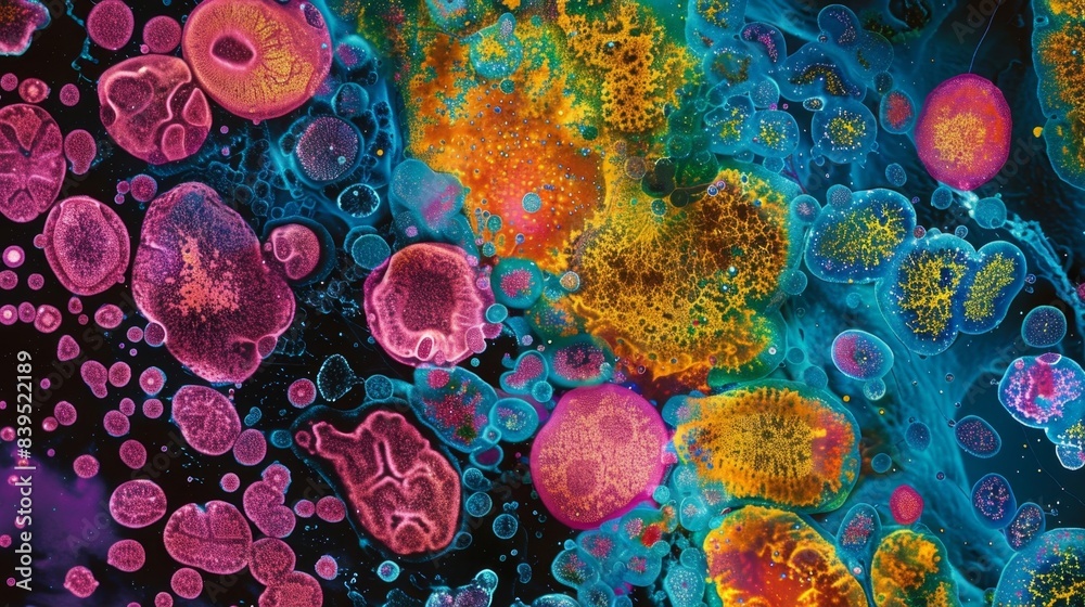 A confocal microscopy image of liver tissue showing hepatocytes in ...