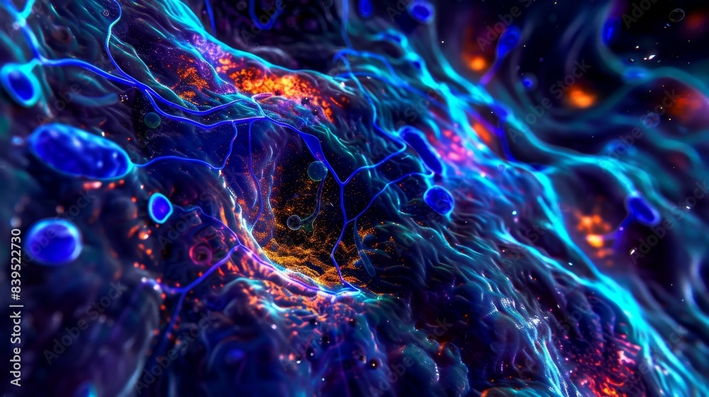 Fluorescence microscopy image of taste bud cells demonstrating the ...