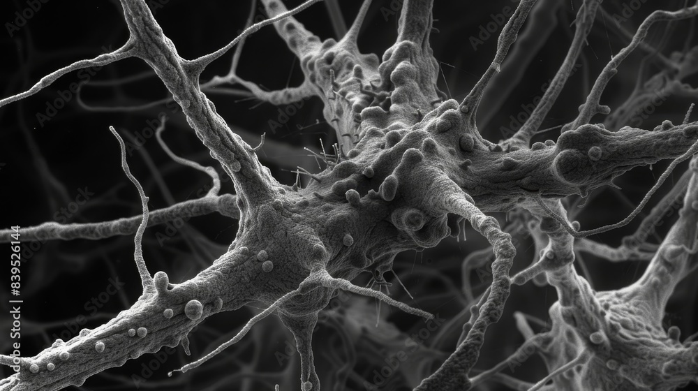 Electron microscopy image revealing the remarkable detail of glial ...