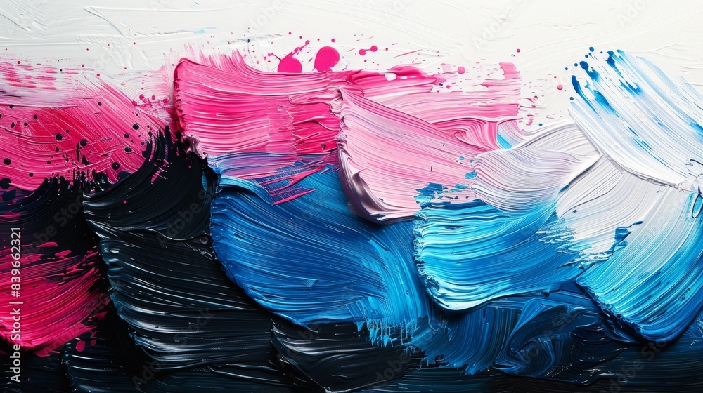 abstract painting techniques, black and white brush strokes mixed with ...
