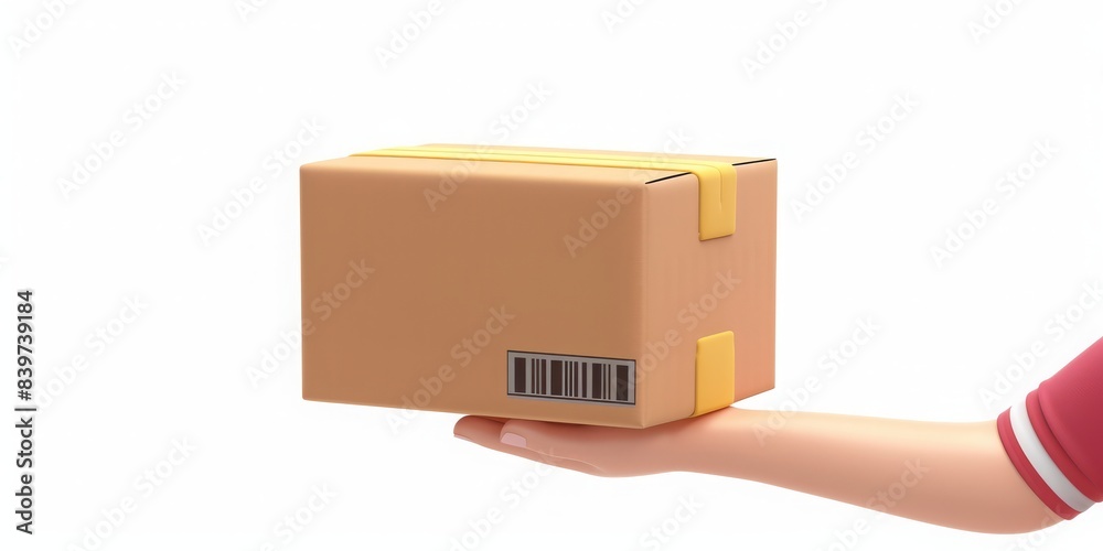 Single shipping box with barcode clean product packaging mockup Stock ...
