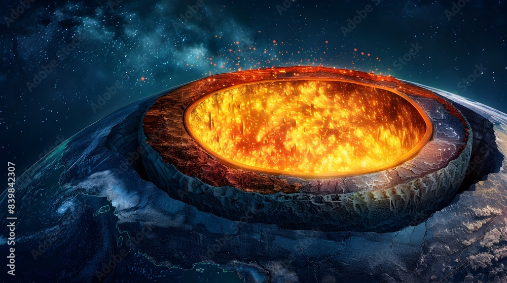 Detailed Cutaway Diagram of Earth s Internal Structure with Vivid Color ...